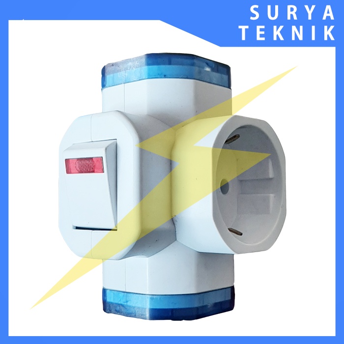 Jual T-Multi Colokan 3 Besar + Saklar / Stop Kontak T Lubang 3 Besar ...