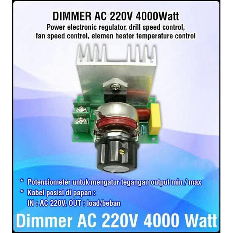 Jual Dimmer Speed rpm Motor AC 220 Volt 4000 Watt ( non casing ...