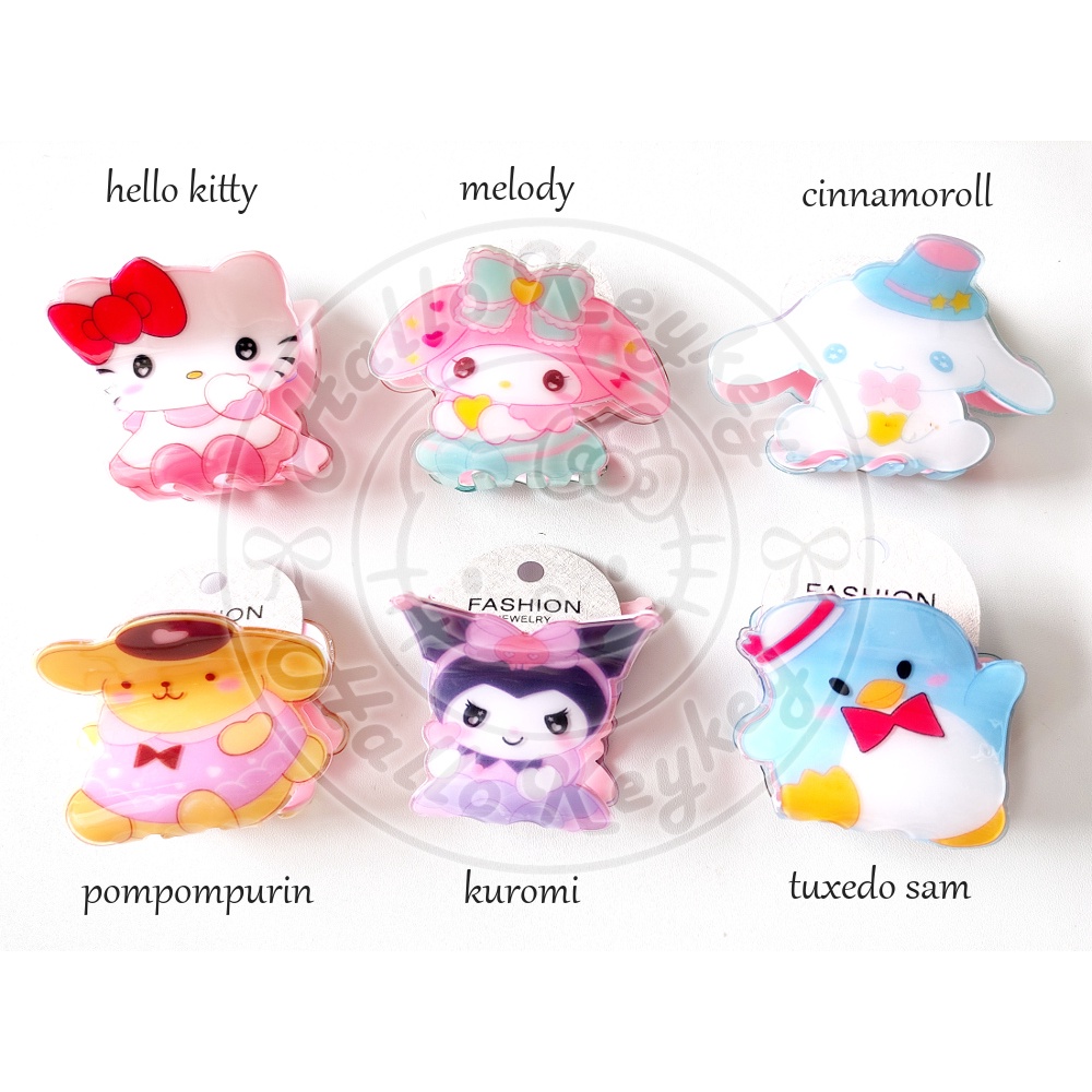 Jual jepitan jepit rambut hello kitty melody cinnamoroll pompurin ...