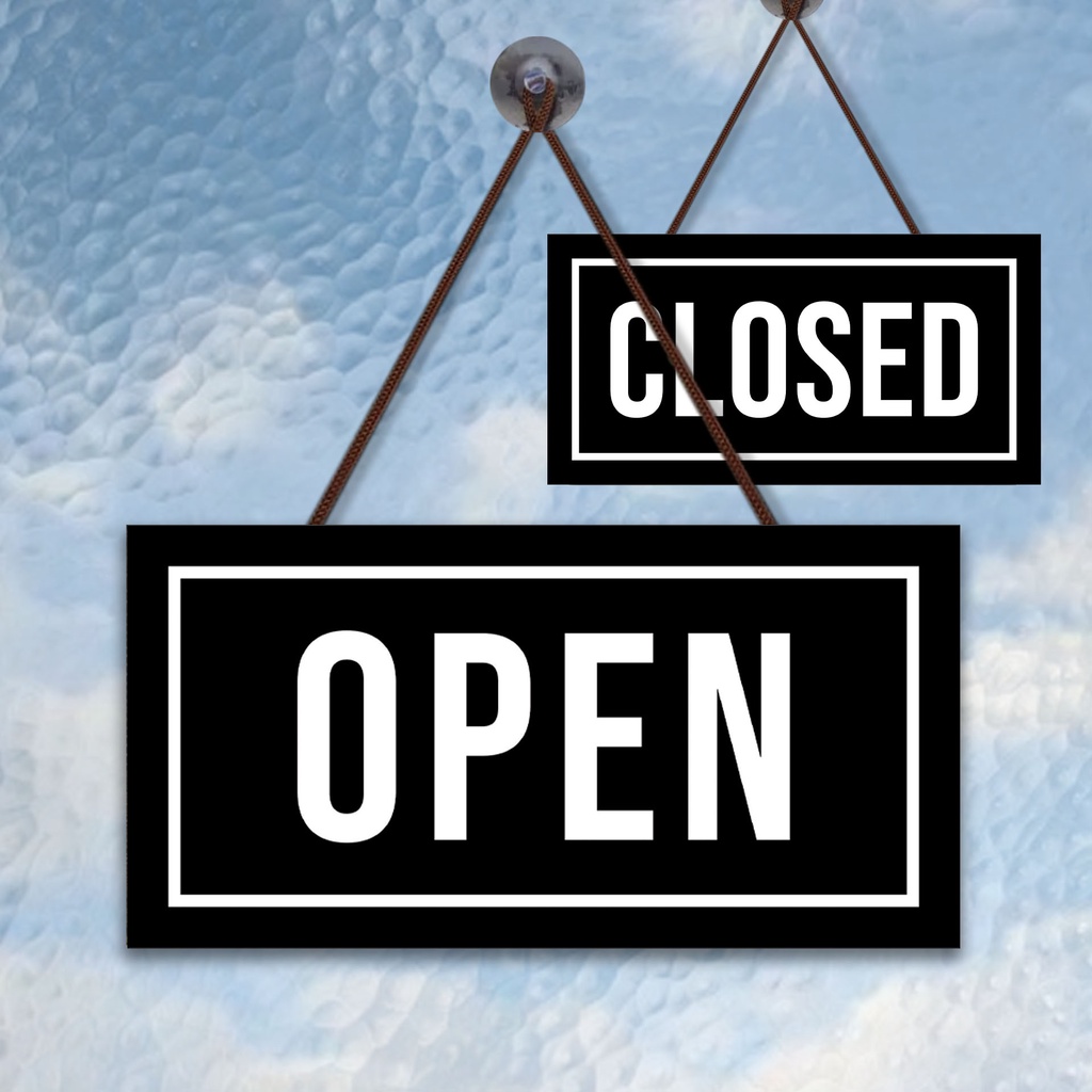 Jual open closed sign board mdf 20x10cm | Shopee Indonesia
