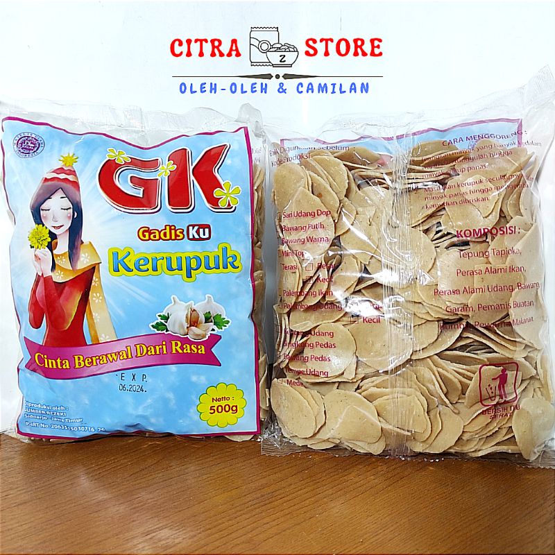 Jual Kerupuk Udang Palembang GK "Gadis Ku" 500 gr | Shopee Indonesia
