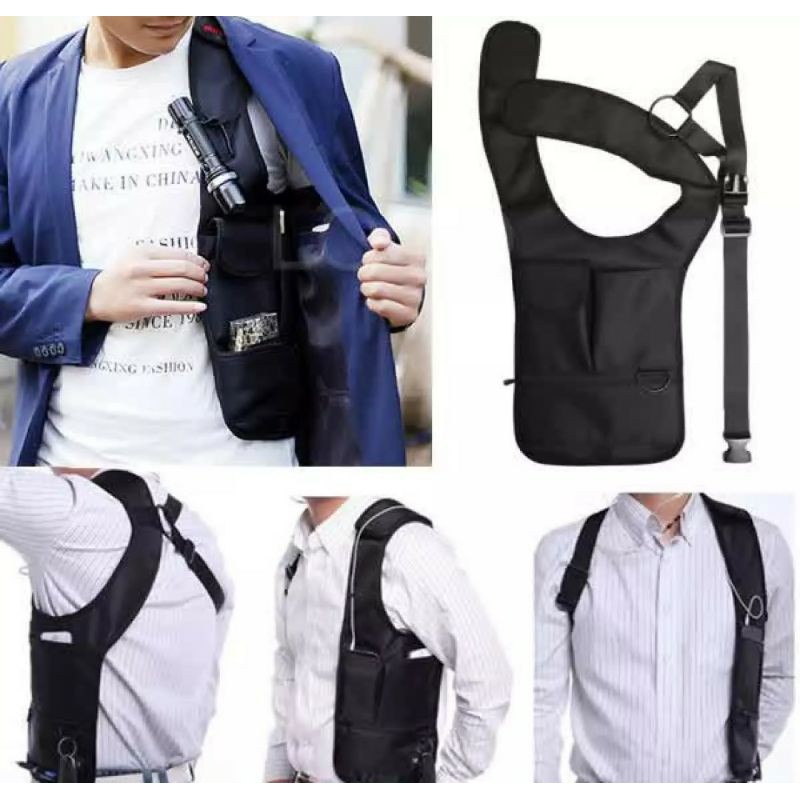 Jual Rompi FBI Police Security Anti-thief Hidden Underarm Shoulder Bag ...