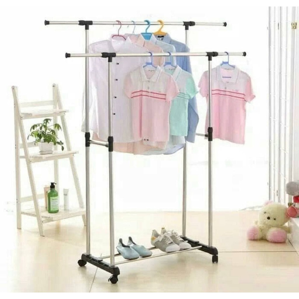 Jual DOUBLE POLE RAK - DOUBLE ROD RACK GEN 1 SERBAGUNA JEMURAN RAK BAJU ...