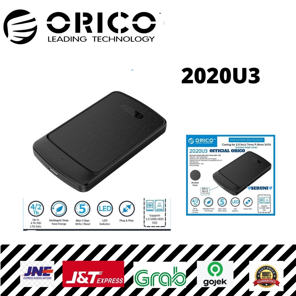 Jual Casing HDD EXTERNAL USB 3.0 orico 2020U3 Black Hdd Case 2,5 inch ...