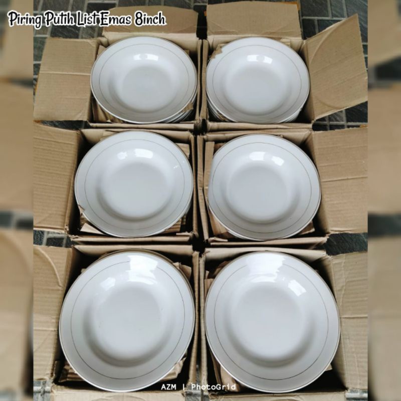 Jual 72PCS PIRING MAKAN 8INCH/PIRING KERAMIK/PIRING PUTIH POLOS/PIRING ...
