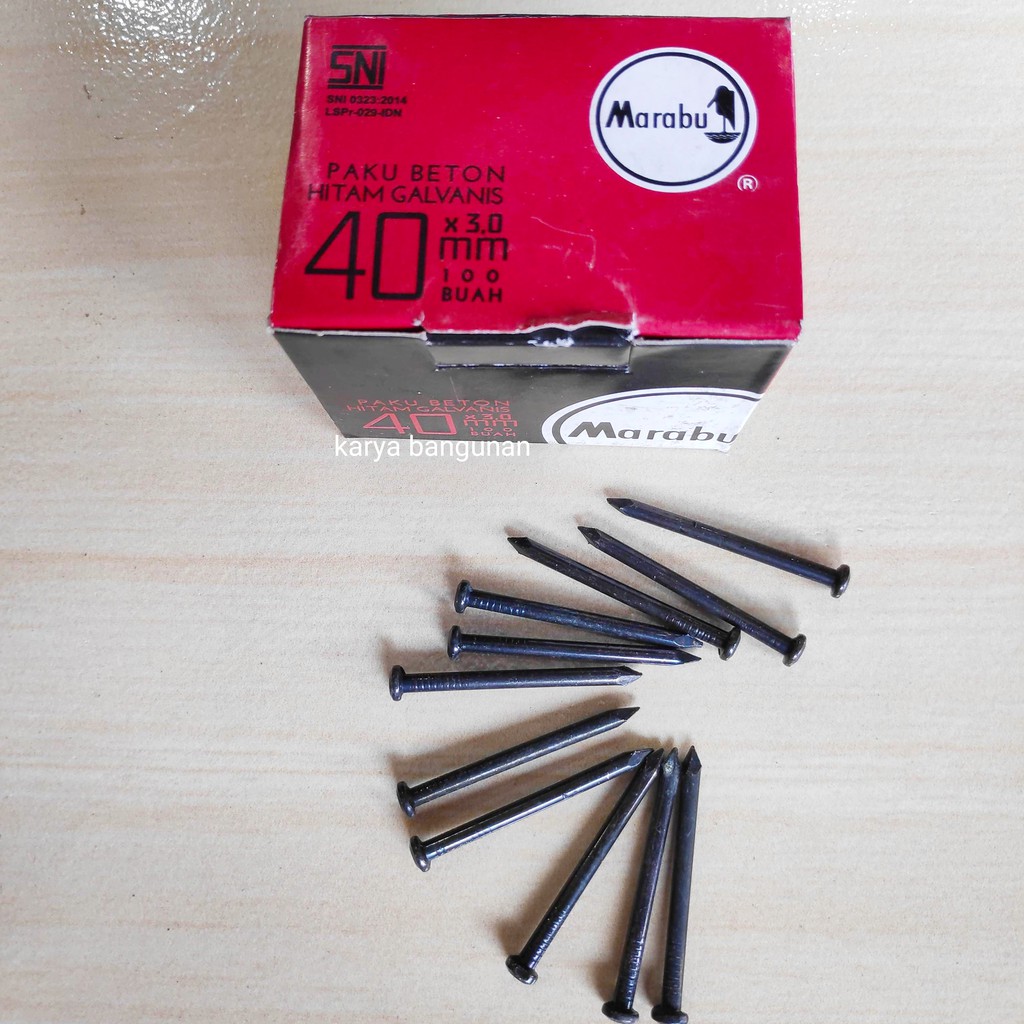 Jual Paku Beton Hitam Galvanis MARABU - 4cm | Shopee Indonesia