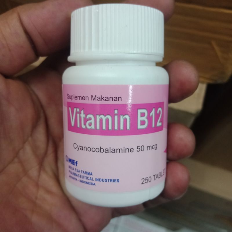 Jual VITAMIN B12 50mcg MEF Suplemen Makanan 250tablet | Shopee Indonesia