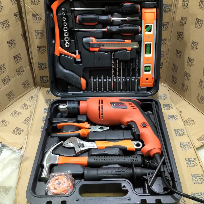 Jual Paket Mesin Bor Tangan ToolKit Toolbox Tool Set Tool Box Tool Kit ...
