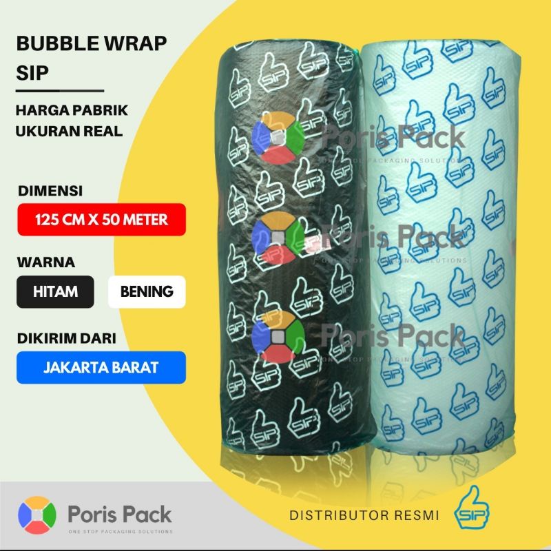 Jual Bubble Wrap Merek SIP roll 125 cm x 50 Meter berat 2,4 kg - 3,0 kg | Shopee Indonesia