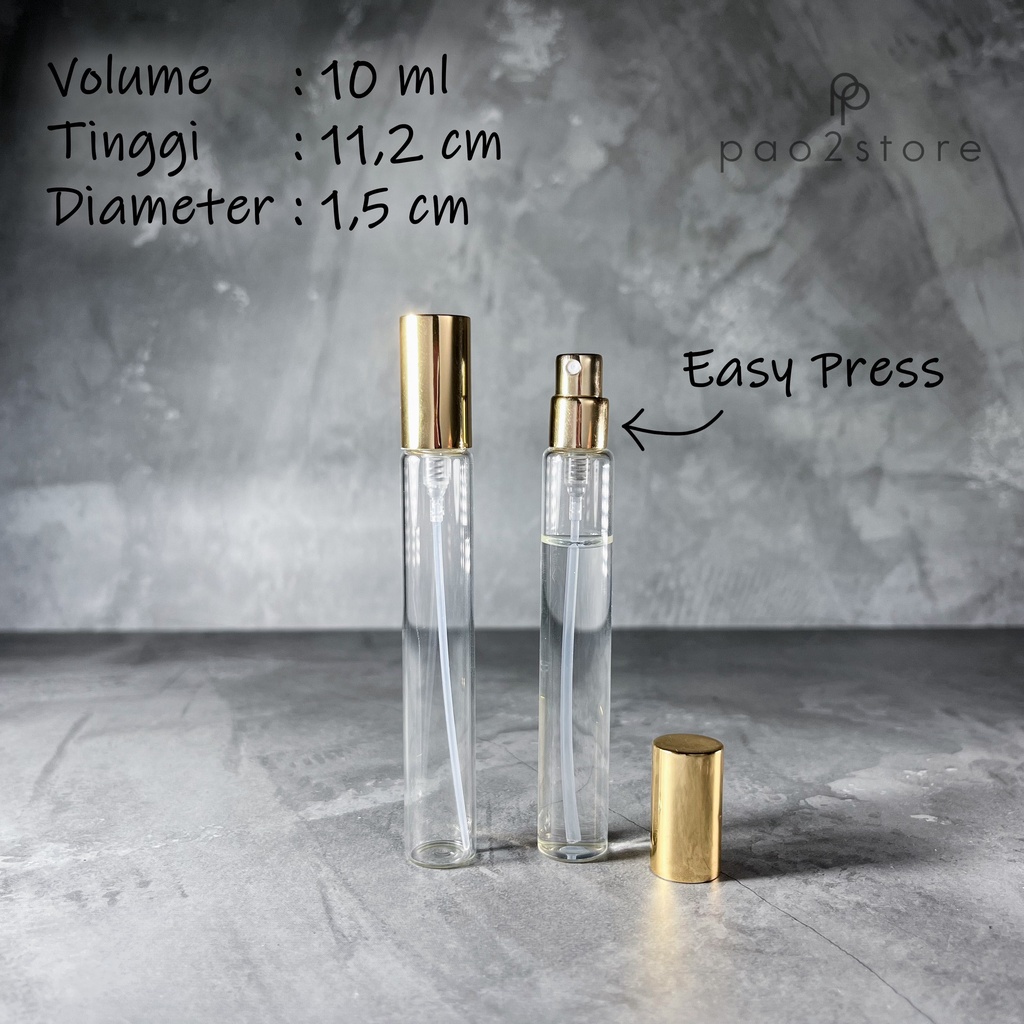 Jual Botol Spray Kaca 10ml Easy Press - Spray Metal - Parfum Travel ...