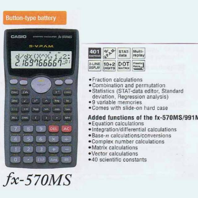 Jual Casio FX-570MS - Scientific Calculator # Kalkulator Ilmiah ...