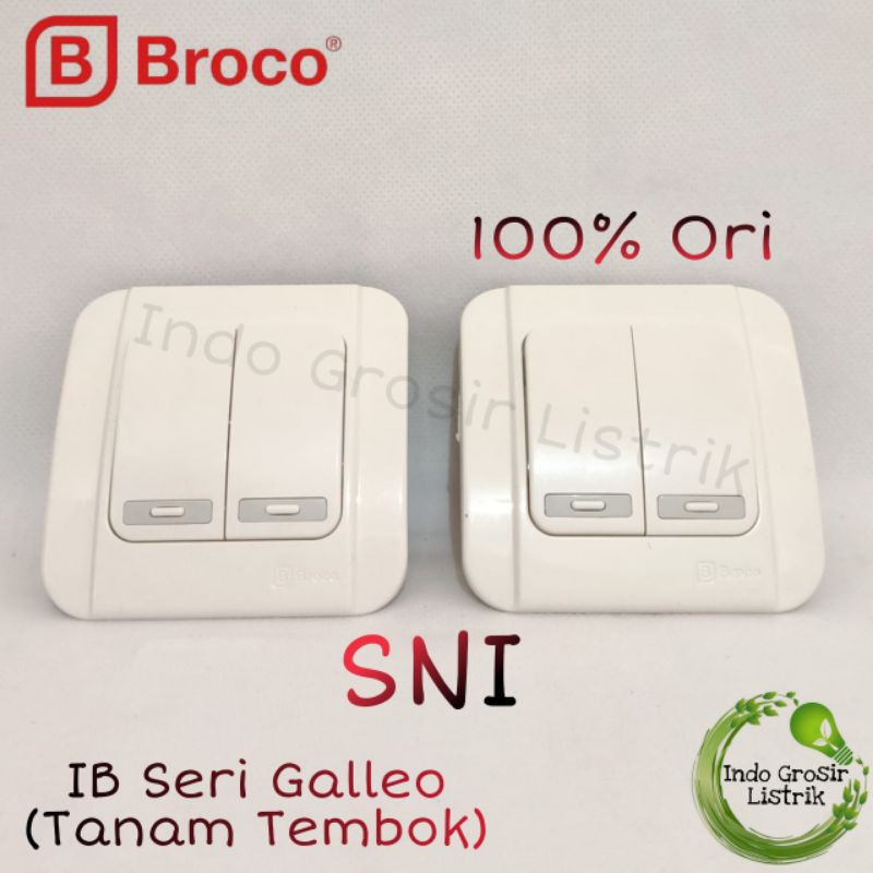 Jual IB Seri Broco Galleo G162 Saklar Double Switch Putih Saklar Seri ...