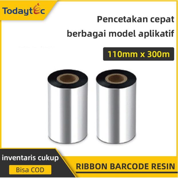 Jual Ribbon Barcode Resin / Sticker Ribbon Barcode / Resin 110mm x 300m ...