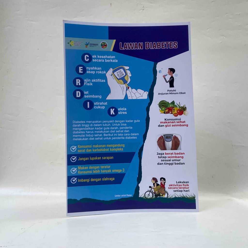 Jual Poster Kesehatan, Lawan Diabetes dengan Cerdik, Poster Kesehatan ...