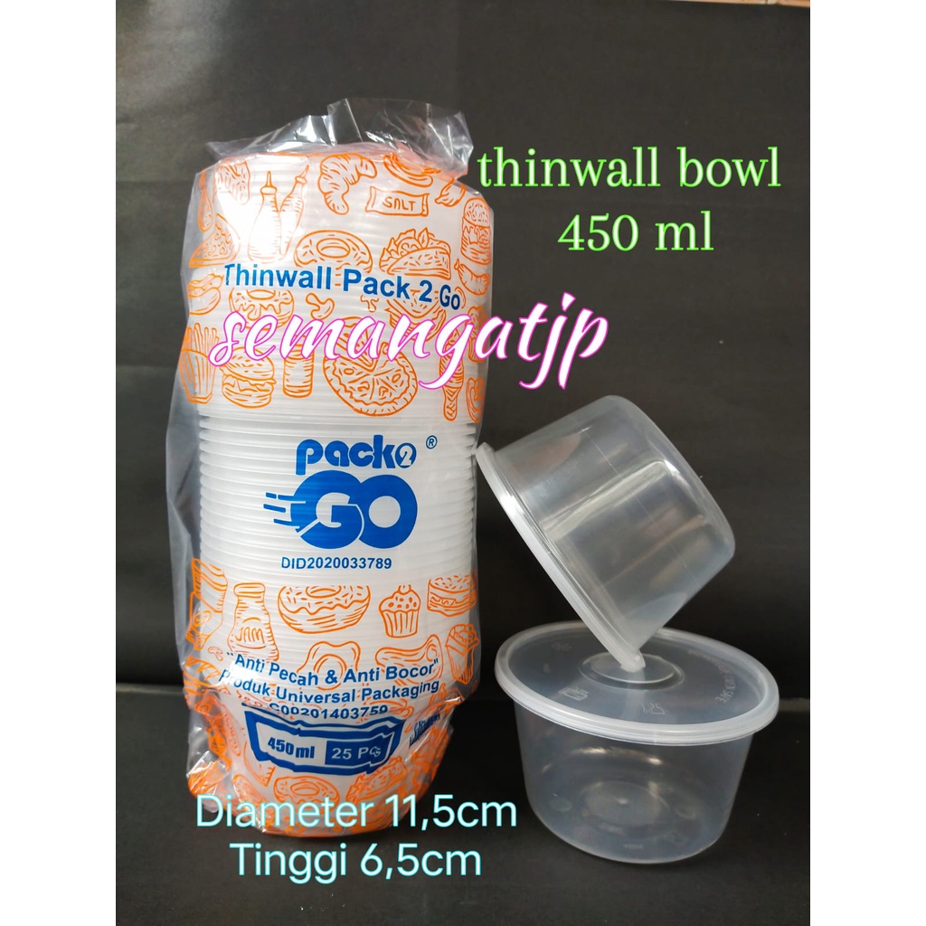 Jual Thinwall 450 Ml Bulat Food Container Box Kotak Makan Plastik