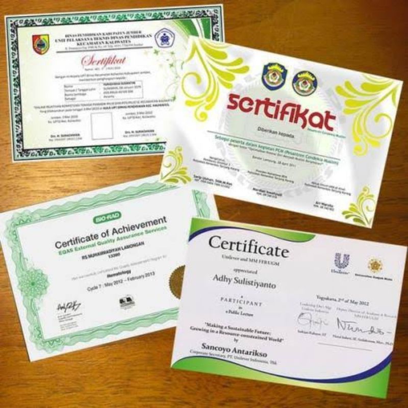 Jual cetak sertifikat full colour | Shopee Indonesia