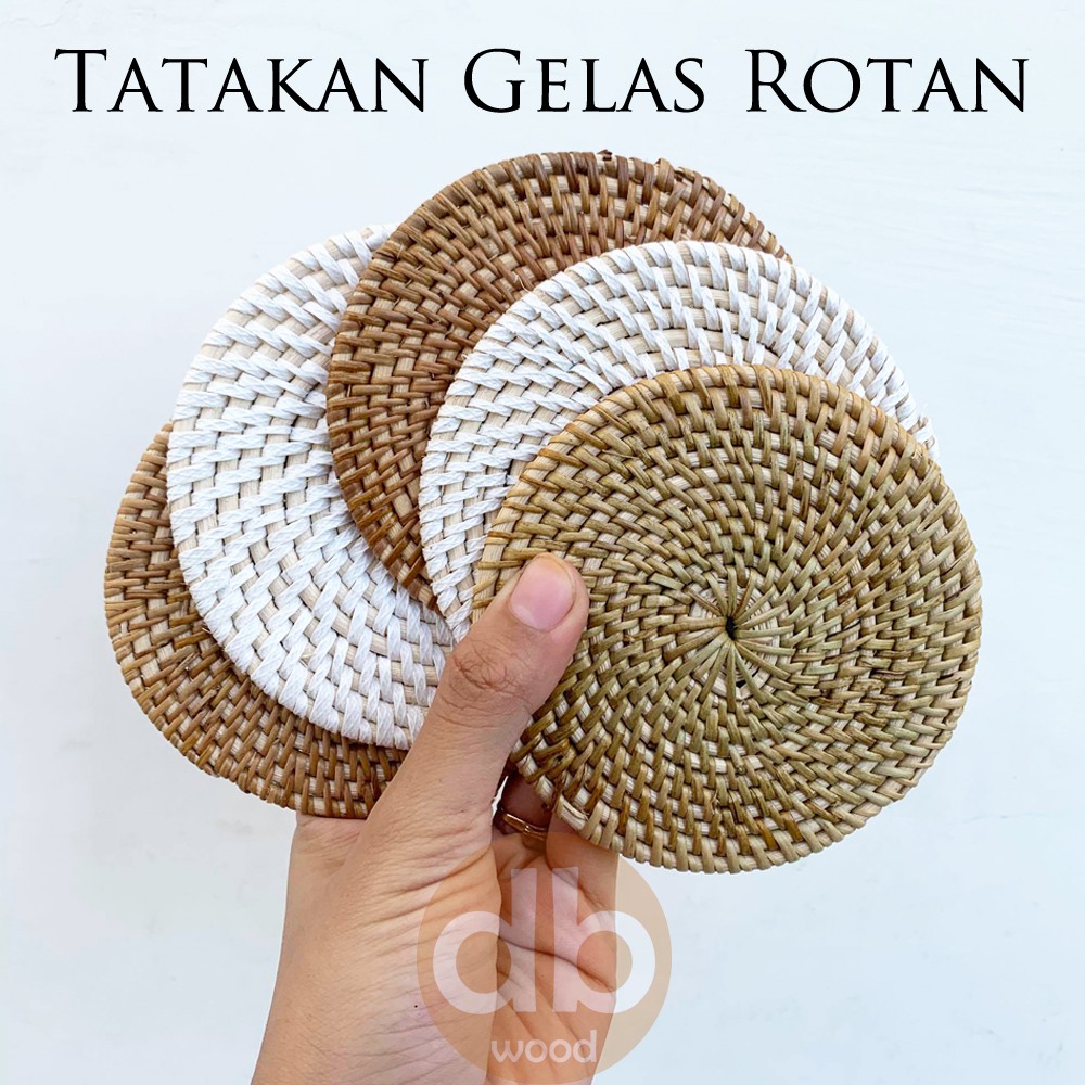 Jual Alas Piring Rotan | Tatakan Gelas Rotan 9cm | Shopee Indonesia