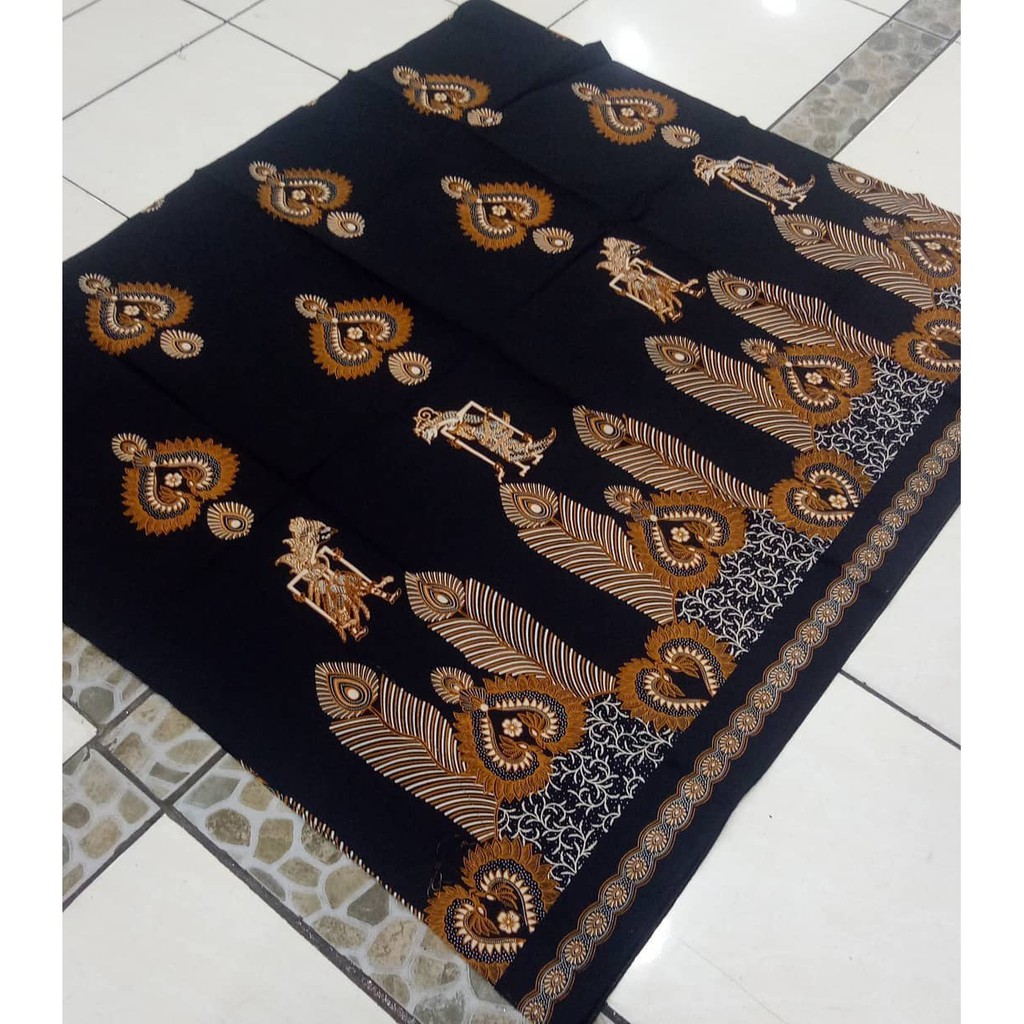 Jual Kain Batik SOLO motif wayang Rama Sinta warna dasar hitam | Shopee ...