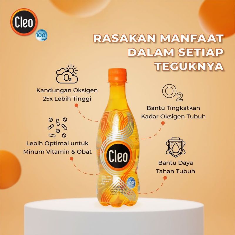 Jual CLEO OXYGEN 1 DUS / AIR OKSIGEN 100 PPM / AIR CLEO | Shopee Indonesia