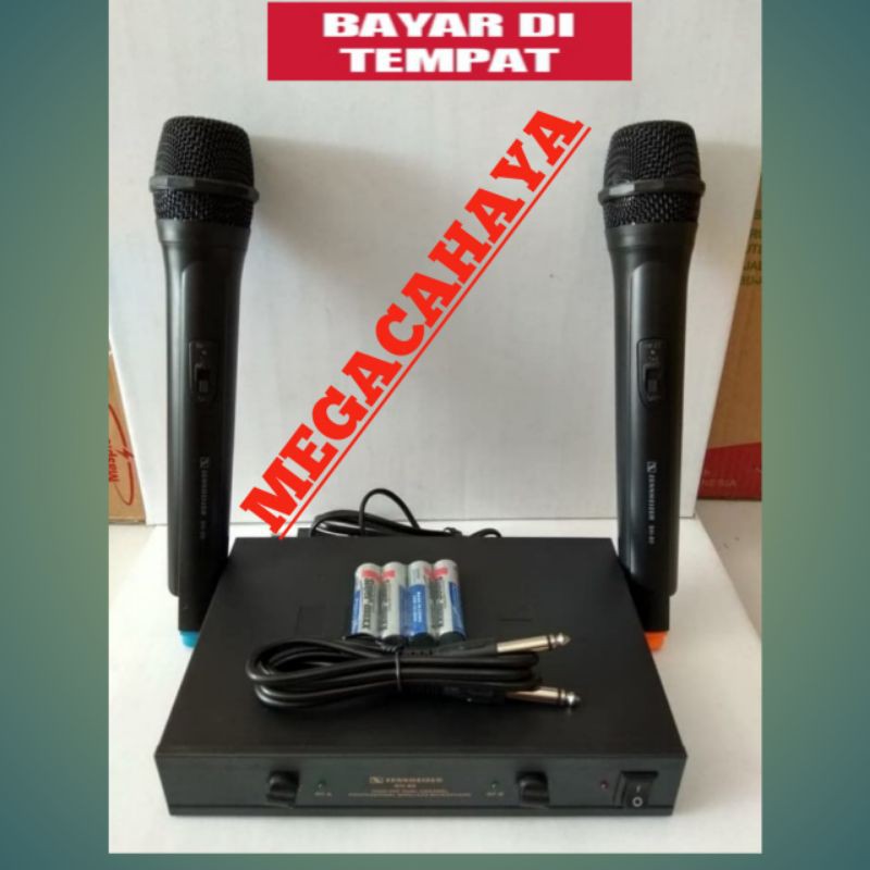 Jual Mic karaoke wireless UHF murah zenheiser Microphone tanpa kabel ...