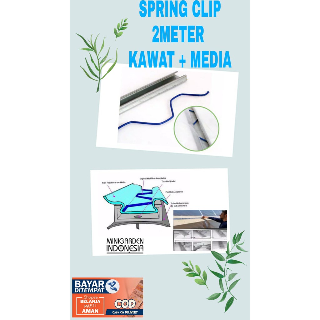 Jual SPRING CLIP 2 METER + MEDIA ALAT PASANG PLASTIK UV GREENHOUSE KLIP ...