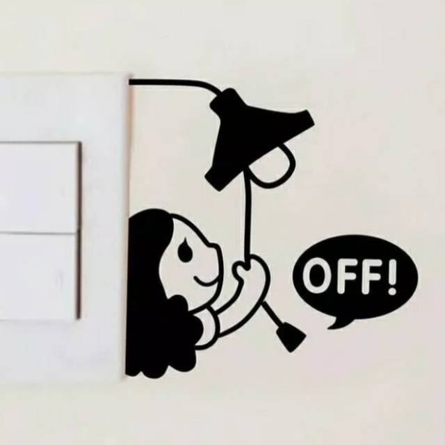 Jual Stiker decal saklar lampu Anak mematikan lampu imut cutting ...