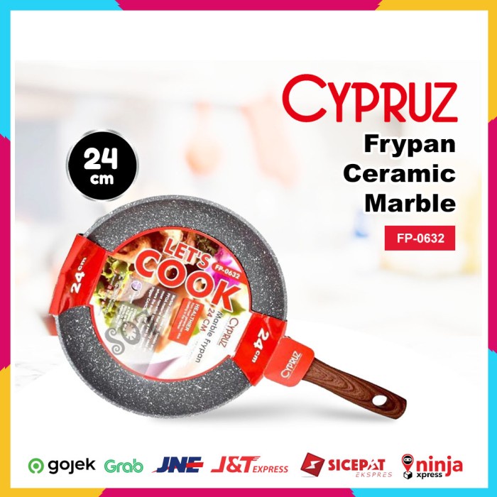 Jual [HE] Cypruz Fry Pan Marble Induksi 24cm FP-0632 ORIGINAL | Shopee Indonesia