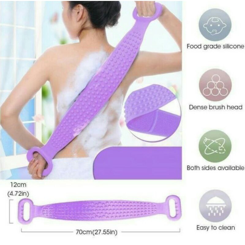 Jual Alat Mandi Penggosok Punggung dan Badan Brush Silicone | Shopee ...