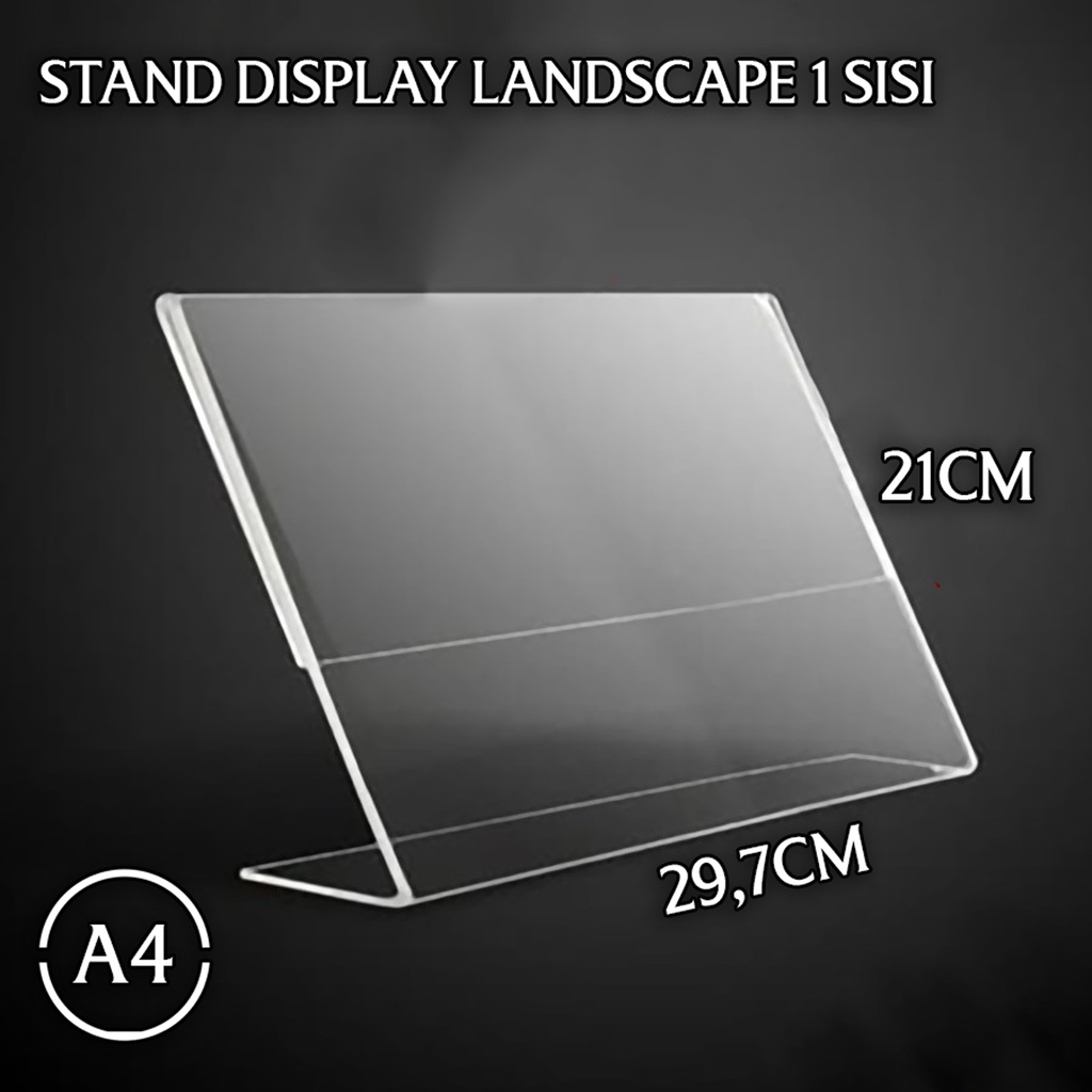 Jual Tent Card Acrylic Display A4 Landscape / Stand Akrilik Tent Holder ...