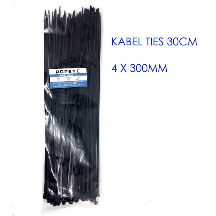 Jual Kabel Ties 30 CM Cable Ties 4.0 x 300 MM Nylon Cable Tie 100 Pcs 30 Cm HITAM & PUTIH MURAH ...