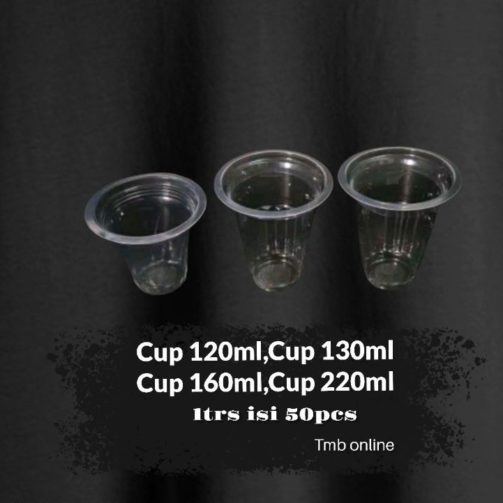 Jual cup 220ml 160ml 130ml 120ml (isi 50pcs) | Shopee Indonesia