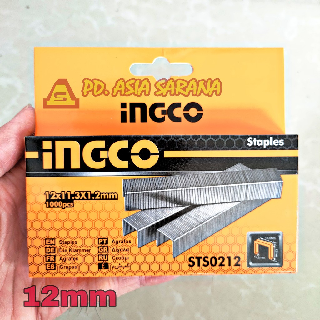 Jual [12mm] Refill Staples Tembak INGCO STS0212 Isi Steples Stapler 12 ...