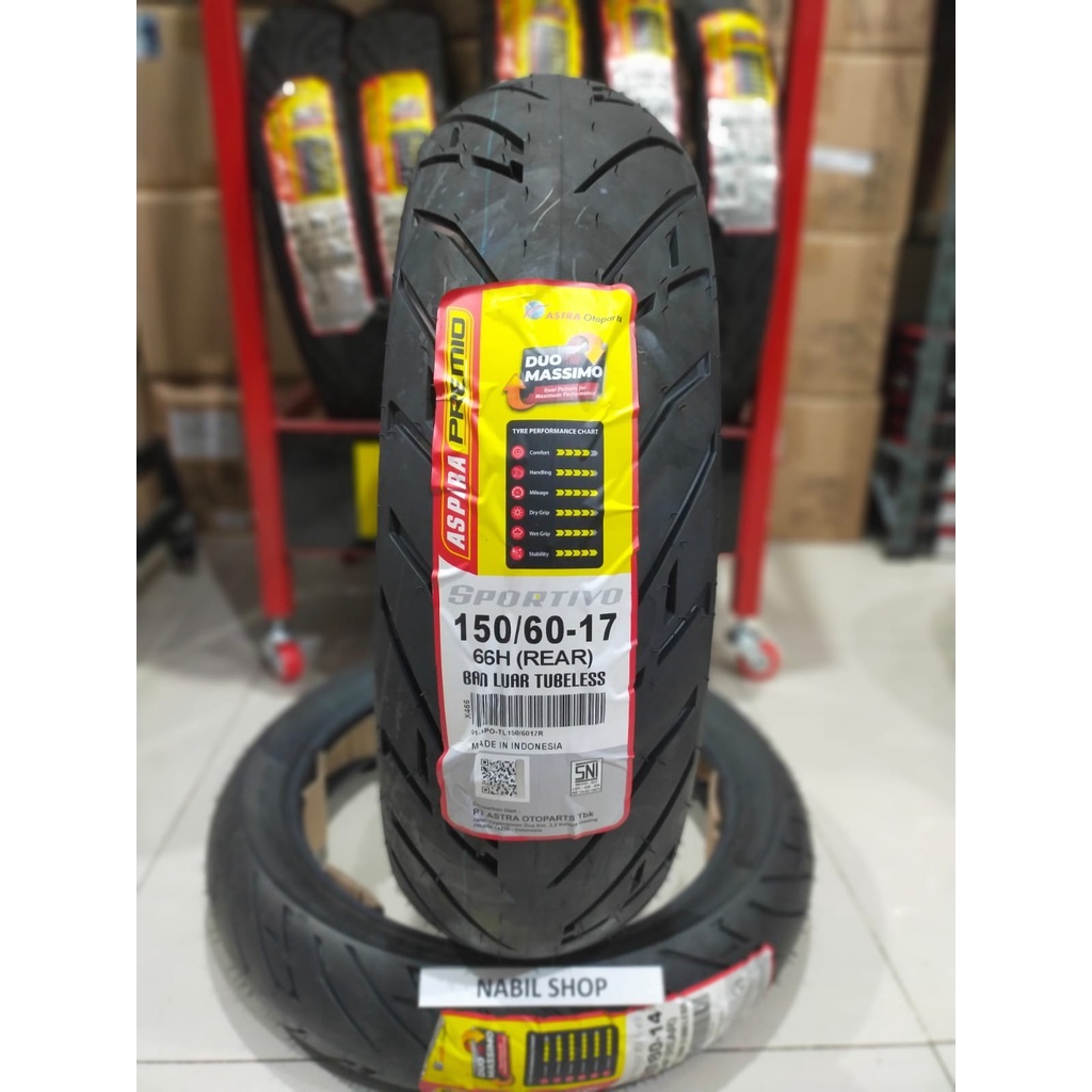 Jual Aspira Premio Sportivo 150 60 17 Tubeless Gratis Pentil | Shopee Indonesia