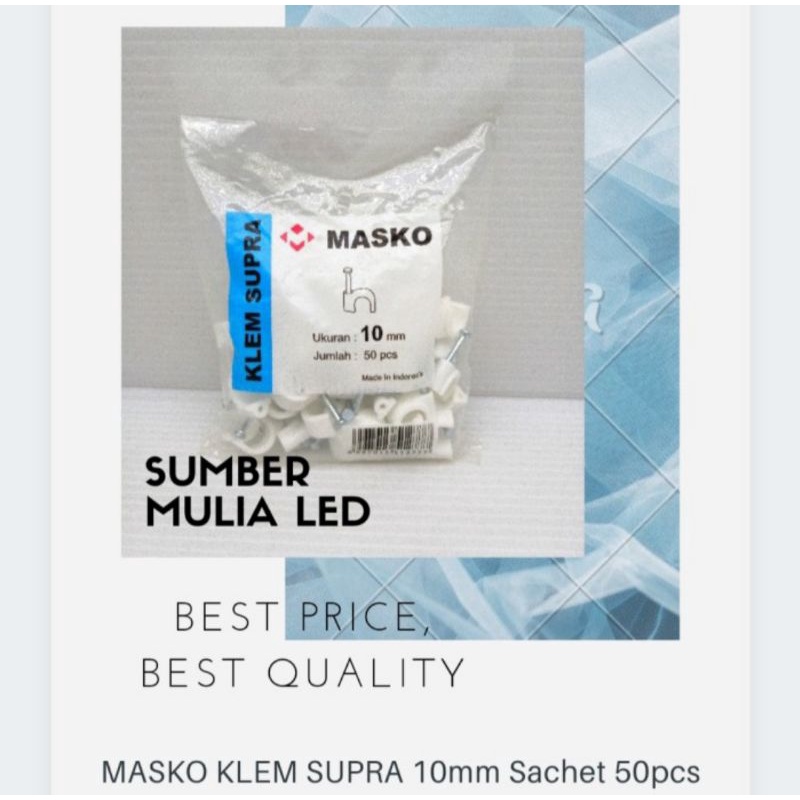 Jual MASKO KLEM KABEL NO 10MM / Cable Clip Paku Beton 10 mm (isi 50 ...