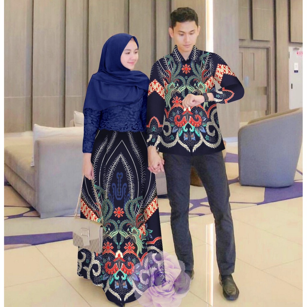 Jual baju couple lebaran 2021 pasangan VI - CP ZAKINAH BATIK - B31L ...