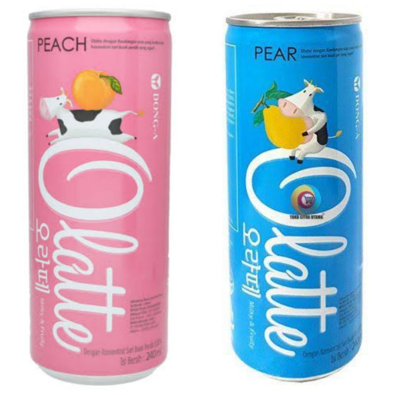 Jual OLATTE Milk Drink Minuman Susu rasa PEACH PEAR APPLE 240ml ...