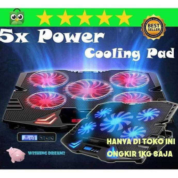 Jual Cooling Pad Laptop Pendingin Laptop Cooler Fan 5 Kipas - Biru ...