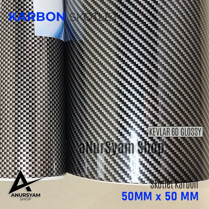 Jual Sticker Karbon 6D Glossy Kevlar 50cm x 50cm Skotlet Karbon Glossy ...