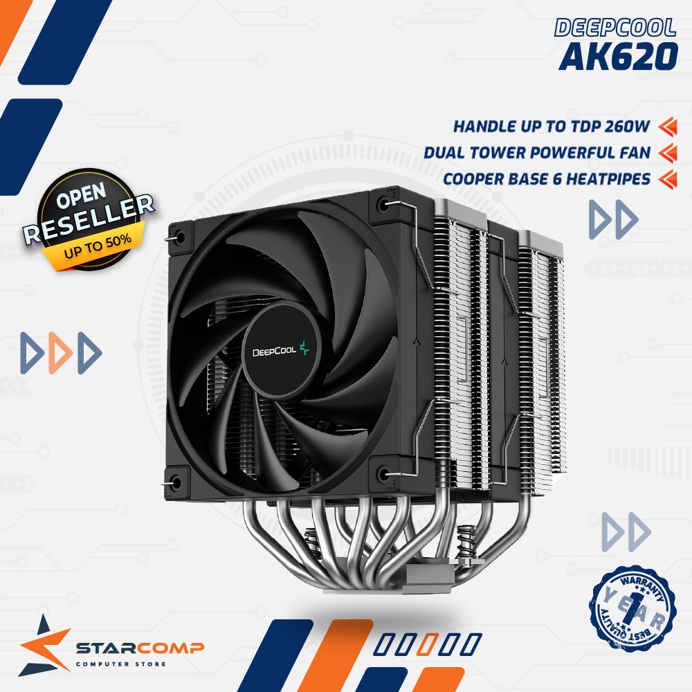 Jual DEEPCOOL AK620 Heatsink CPU Cooler Dual Tower Deep Cool AK 620 ...
