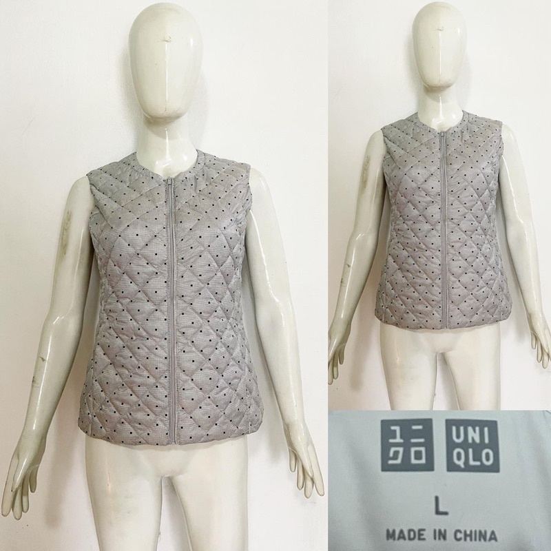 Jual Uniqlo grey silver ultralight down vest / rompi jaket bulang ...
