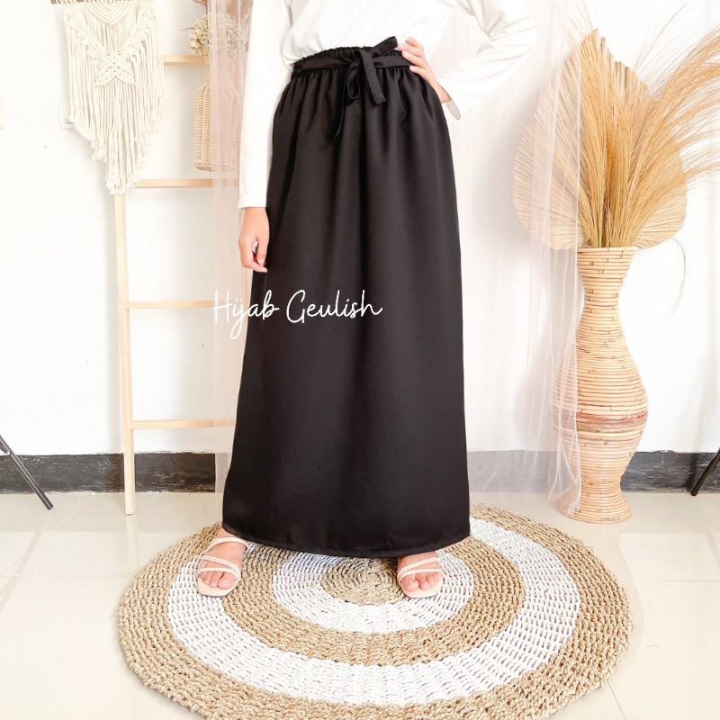 Jual ROK PANJANG PREMIUM / ROK POLOS / ROK PANJANG MOSCREPE PREMIUM ...