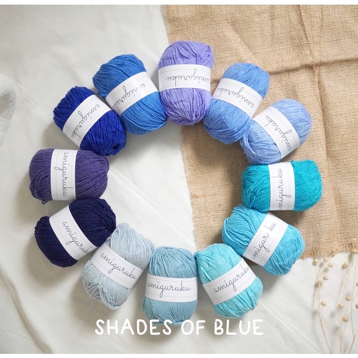 Jual Benang Rajut Import Milk Cotton 3 ply - SHADES OF BLUE | Shopee ...