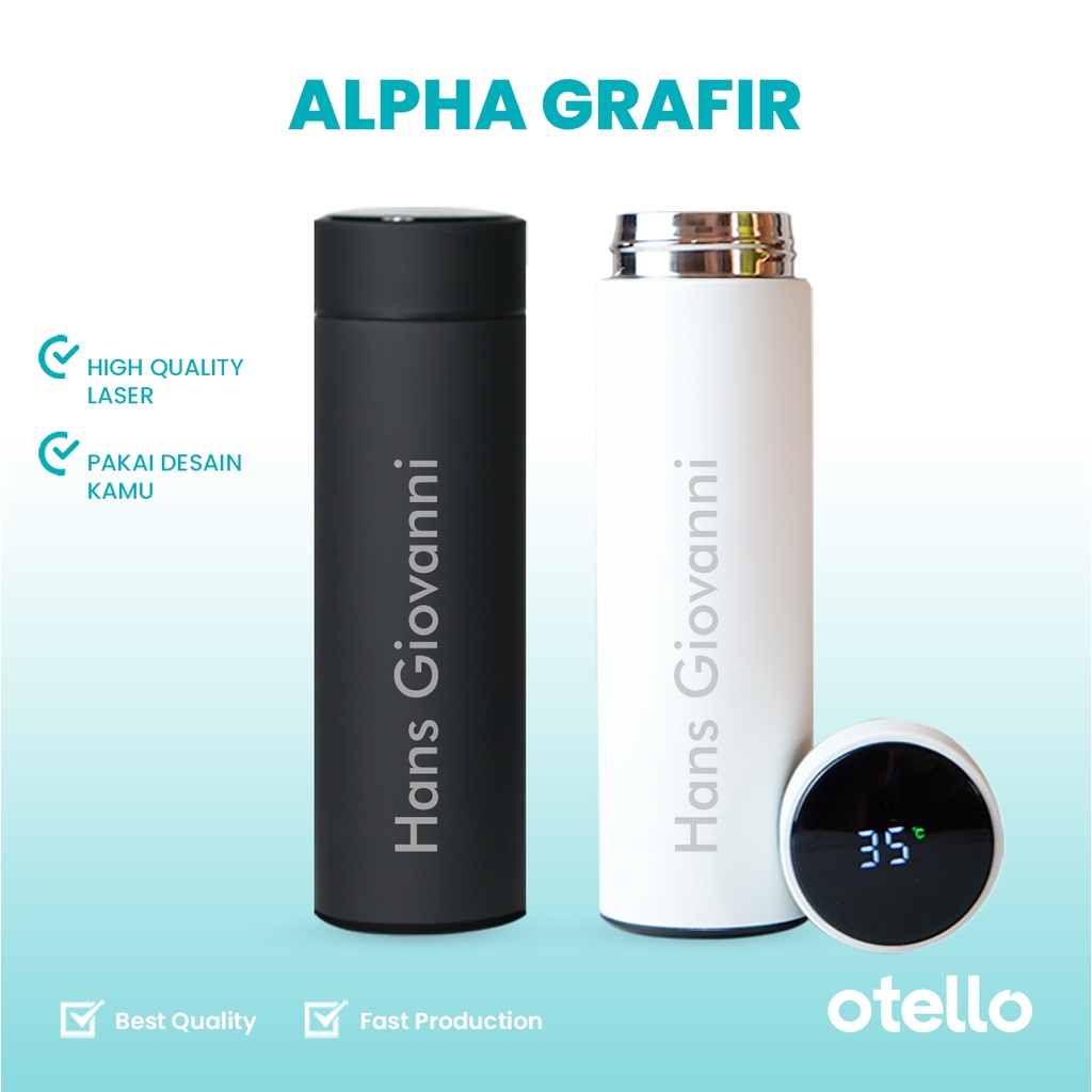 Jual Otello - Custom Tumbler LED Suhu Grafir Nama Alpha Smart Tumblr ...