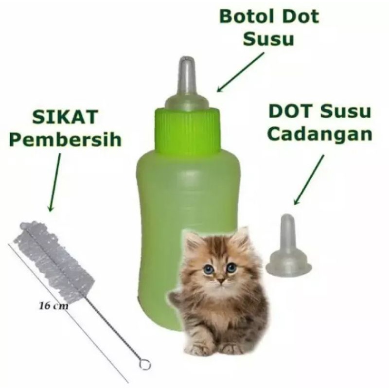 Jual Dot Susu Bayi Kucing Botol dot + sikat + dot cadangan | Shopee ...
