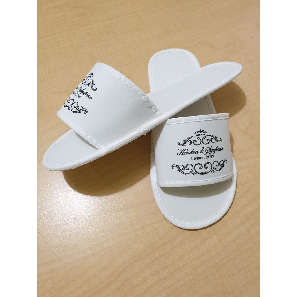 Jual [Minimal 200psg] Sandal Hotel - Spon putih lapis furing list warna ...