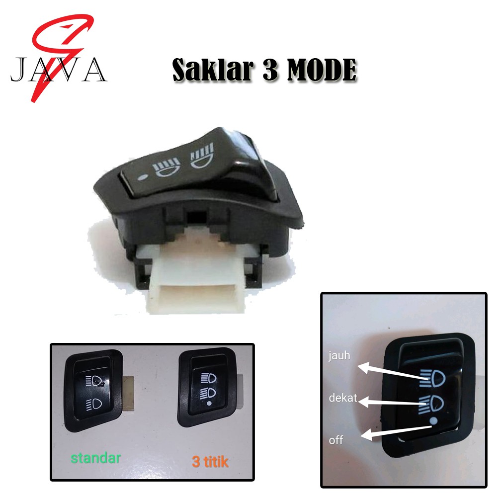 Jual SAKLAR DIM MOTOR SAKLAR HIGH LOW OFF BEAM MOTOR 3 MODE UNIVERSAL ...