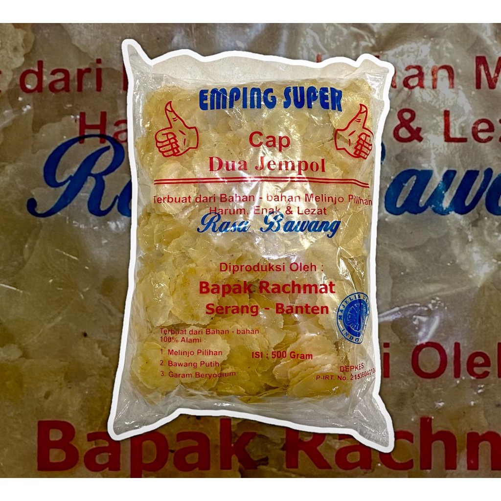 Jual Emping Super Cap Dua Jempol Rasa Bawang 500gr | Shopee Indonesia