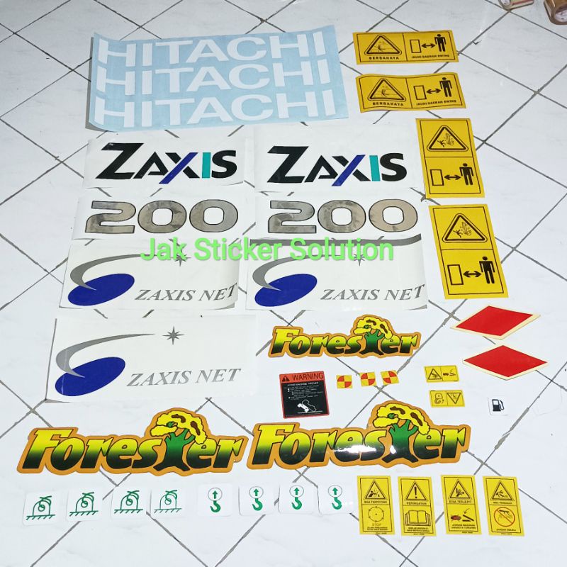 Jual Stiker Excavator Hitachi Zaxis 200 Forester Sticker Alat Berat ...