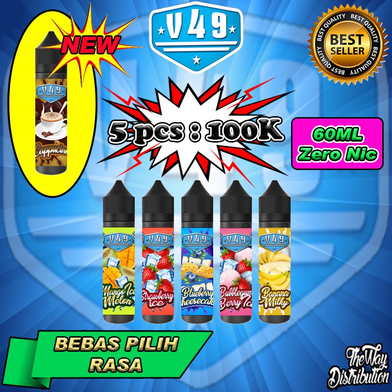 Jual Liquid Vape V49 60ML Premium Liquids 60 ML Bebas Pilih Rasa ...