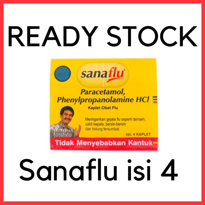 Jual Sanaflu Kaplet Sana Flu obat flu paracetamol tidak menyebabkan ...